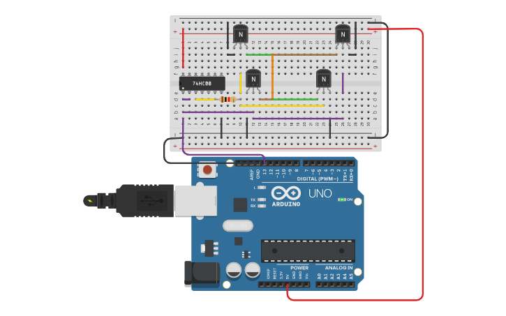 Circuit design Using 1 pin | Tinkercad