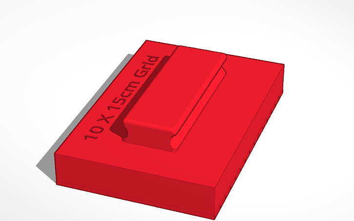 3D design 10 X 15cm Grid Stamp with handle - Tinkercad