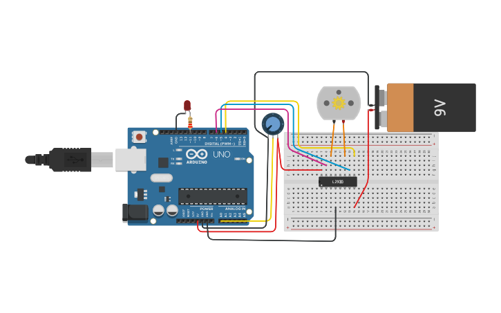 Circuit design Motor Control - Tinkercad