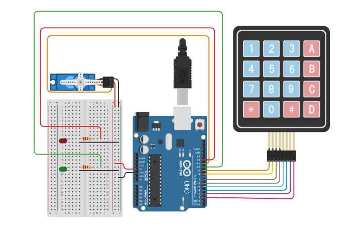 Circuit Design Key Pad Entry System Tinkercad