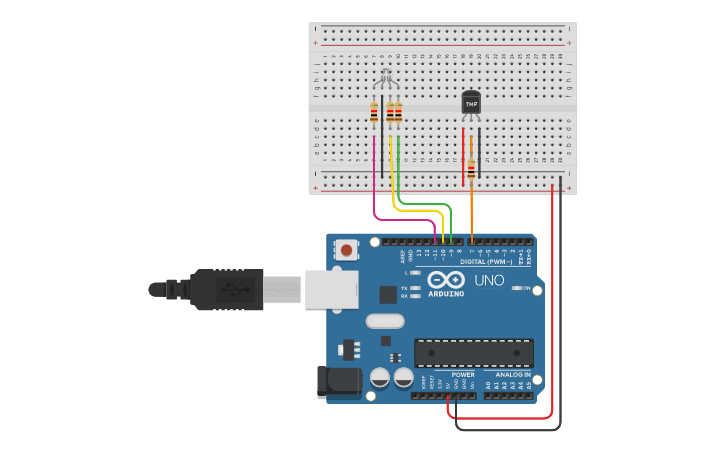 Circuit design 2.11 DHT11 Sensor - Tinkercad