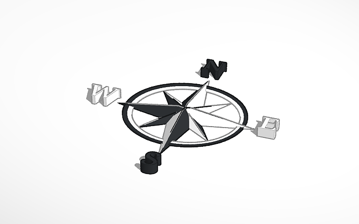 3D design Compass Rose - Tinkercad