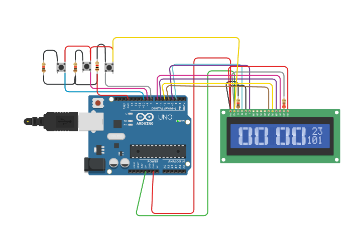 Circuit design DIGITAL CLOCK - Tinkercad