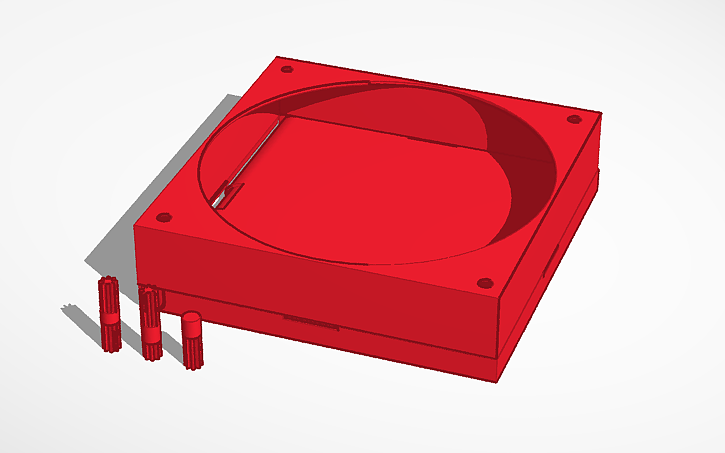 3D design 140mm Fan Holder and Swing Down Vent Flap (Exploded View ...