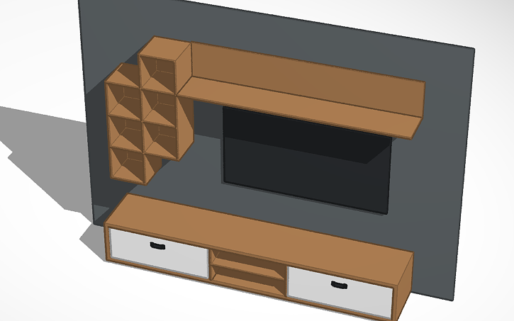 3D design TV Unit - Tinkercad