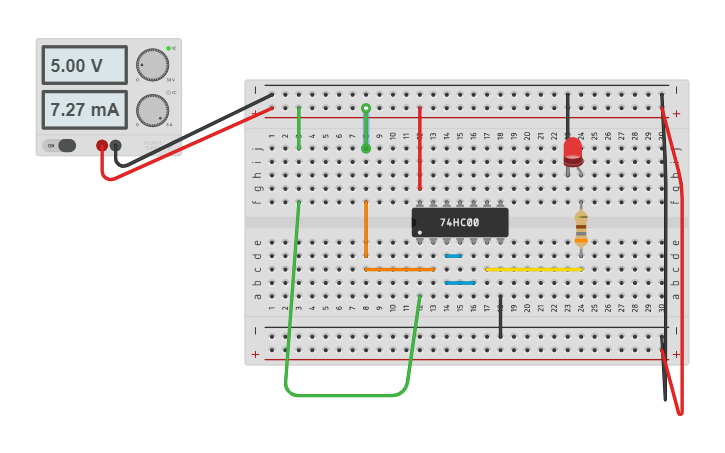 Circuit design AND Gate using NAND Gate - Tinkercad