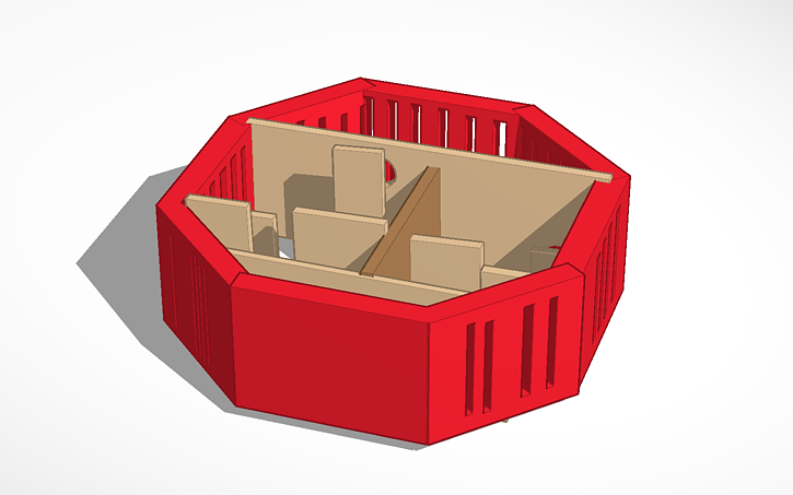 3D design Octagonal split cage - Tinkercad