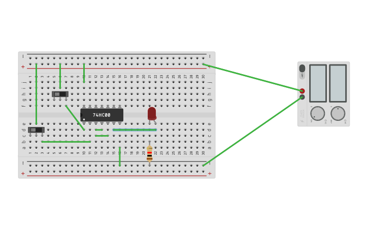Circuit design AND using NAND | Tinkercad