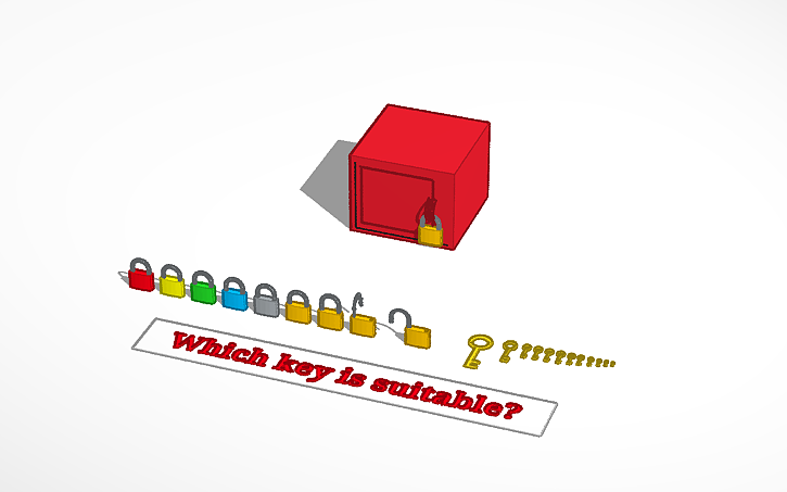 3D design Lock and key - Tinkercad