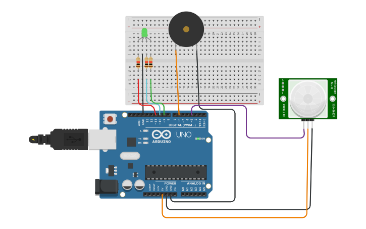 Circuit design sensor pir - Tinkercad