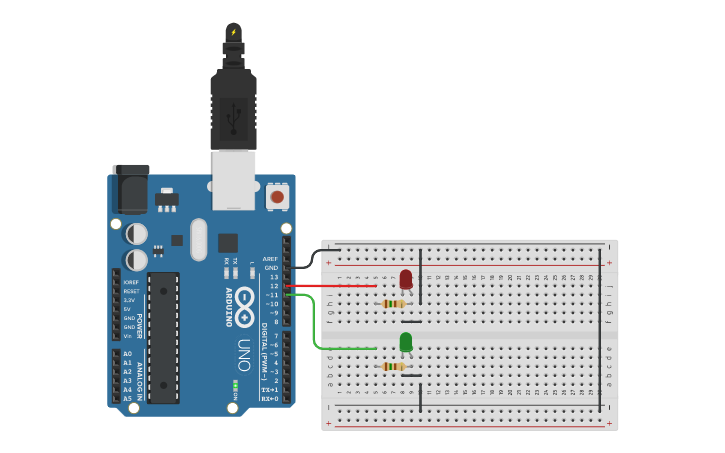 Circuit design sketch02a (Digital output handling - Two leds digital ...
