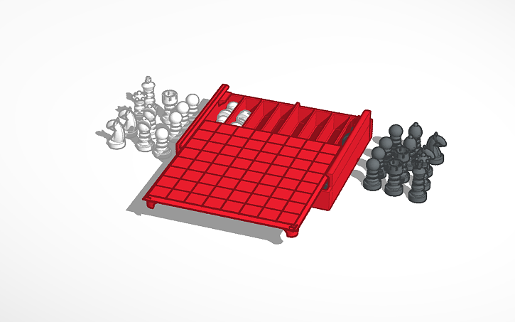 3d Design Micro Chess Table With Piece Holder Attachment Tinkercad