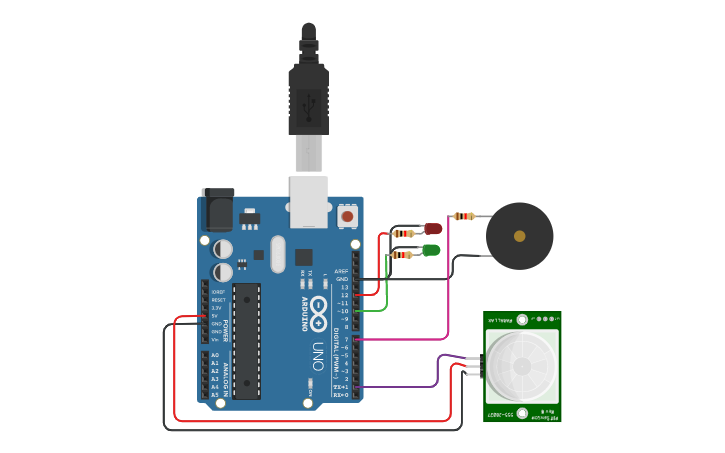Circuit design Sensor_F | Tinkercad