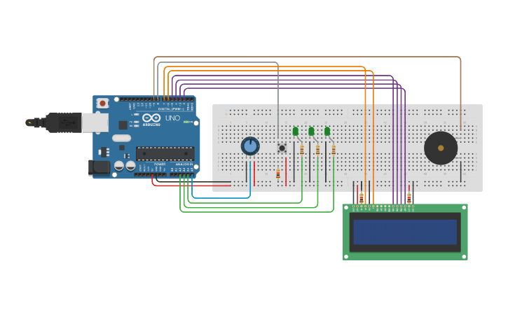 Circuit design Pong game - Tinkercad