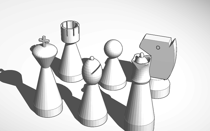 3D design Chess Pieces - Tinkercad