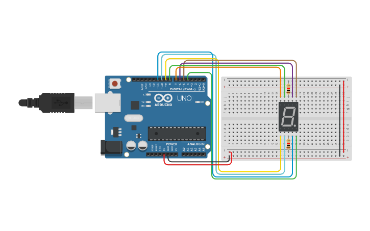 Circuit design Display de 7 Segmentos TESCI - Tinkercad Circuit design Display de 7 Segmentos TESCI - Tinkercad