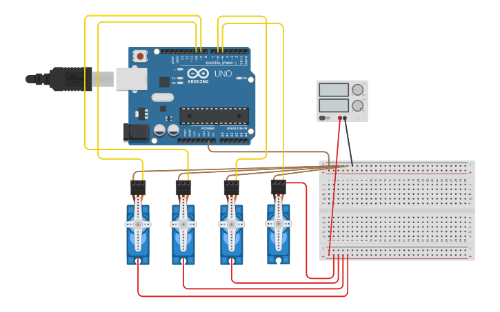Circuit design Arduino setup peristaltic pump - Tinkercad