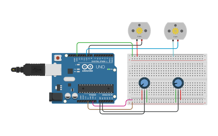 Circuit design Dc motor | Tinkercad