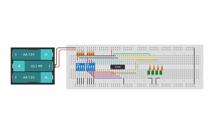 Circuit design COMPUERTA NOR-7402 | Tinkercad