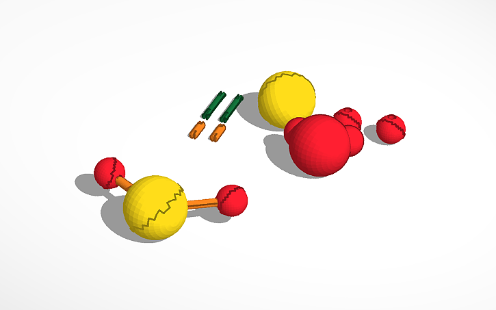 3D design Molècula SO2 - Tinkercad