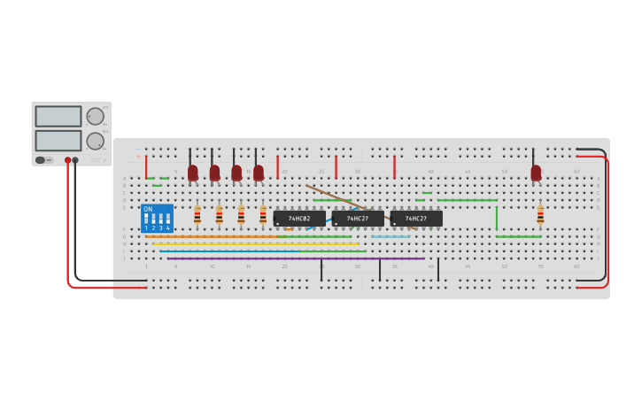 Circuit design using nor gate - Tinkercad