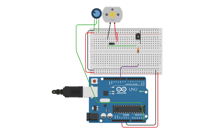 Circuit design # AULA 2 - Controle motor dc - Tinkercad