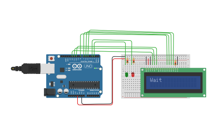 Circuit design LCD - Tinkercad