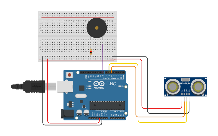 Circuit design Sensor de movimiento con buzzer - Tinkercad