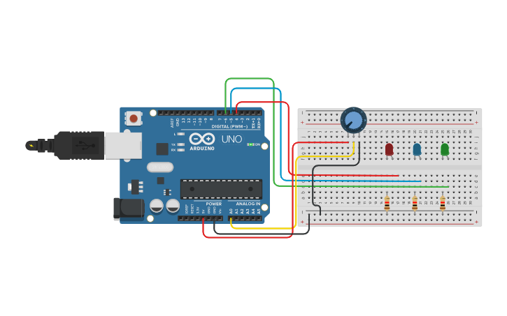 Circuit design POTENTIOMETER - Tinkercad