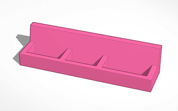 3D design 3 Slot Remote Stand | Tinkercad