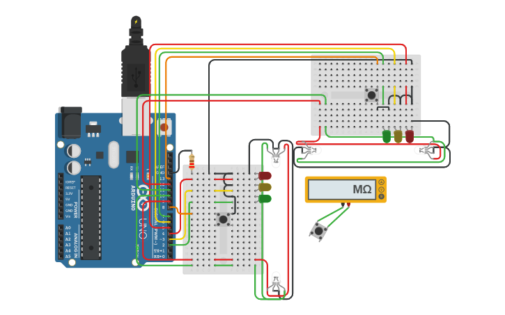 Circuit design Semáforo_Complexo_0 | Tinkercad