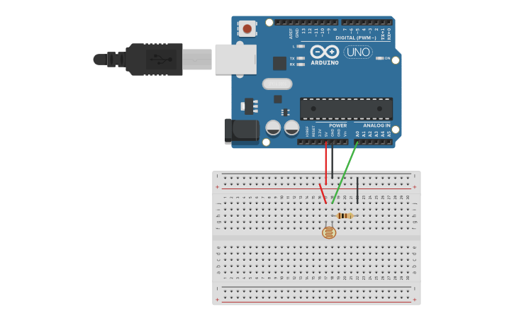 Circuit design LDR Plot | Tinkercad