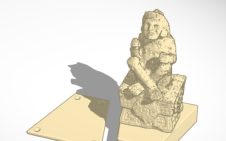3D design Statue - Sitting Native - Tinkercad