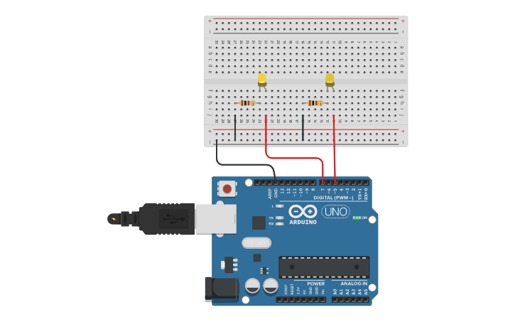 Circuit design Wechselblinker | Tinkercad