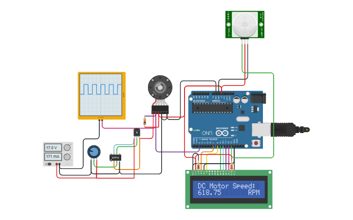Circuit design Task 4. InterfacingbothRotaryEncoderandPhotoelectricsensortoArdu | Tinkercad
