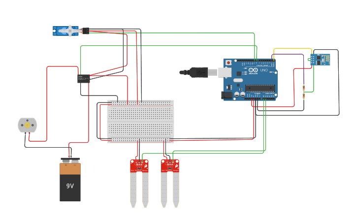 Circuit design Cloud based Smart Irrigation - Tinkercad