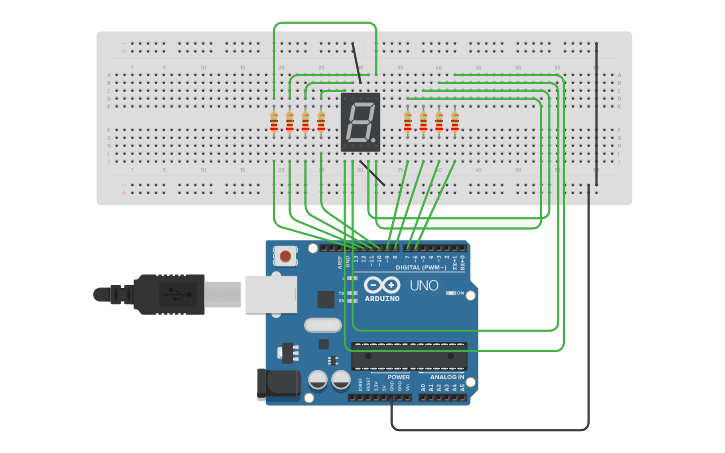 Circuit design Contagem Hexadecimal - Tinkercad