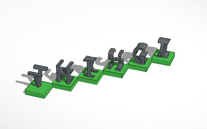 3D design Thingiverse Dual Letter Blocks - Tinkercad