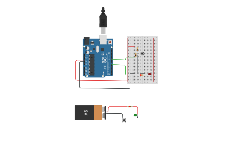 Circuit design Projeto Push Button - Tinkercad