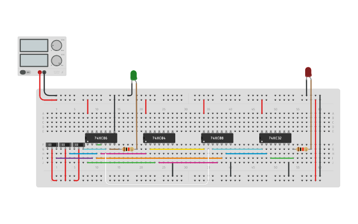 Circuit design Full Subtractor - Tinkercad
