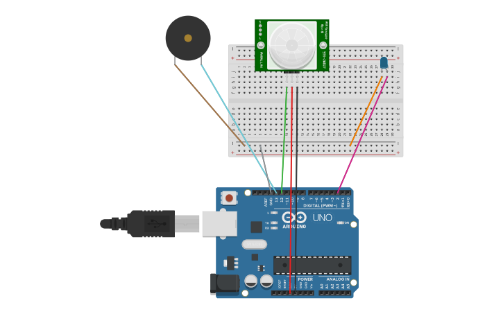 Circuit design PIR Sensor 62711316 - Tinkercad