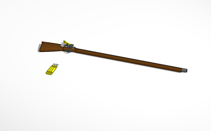 3D design Flintlock Rifle - Tinkercad
