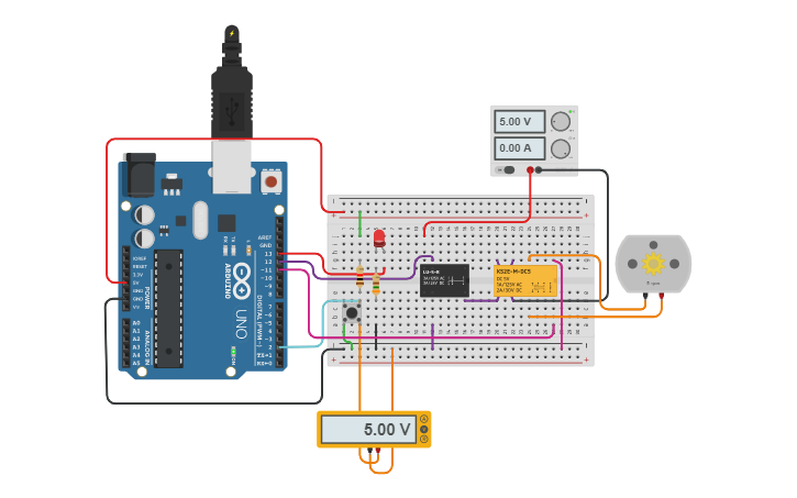 Circuit design ARDUINO RELE | Tinkercad