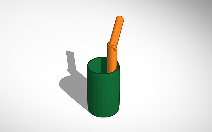 3D design cup with straw - Tinkercad