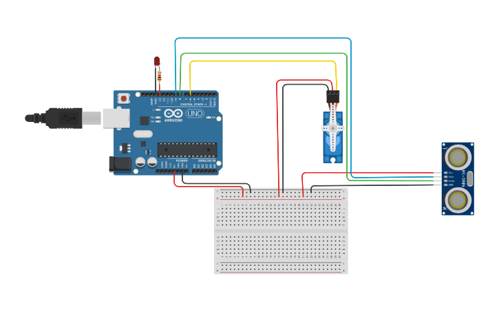 Circuit design Servo Motor and LED controlled by Ultrasonic Sensor ... Circuit design Servo Motor and LED controlled by Ultrasonic Sensor ...