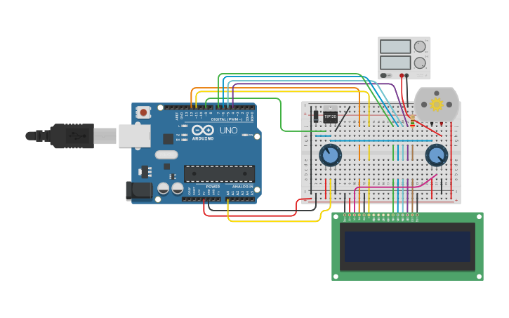 Circuit design Motor Display - Tinkercad