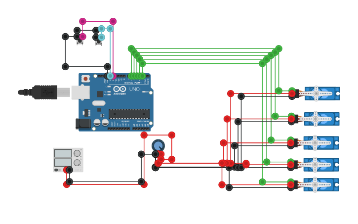 Circuit design Arm Wiring - Tinkercad