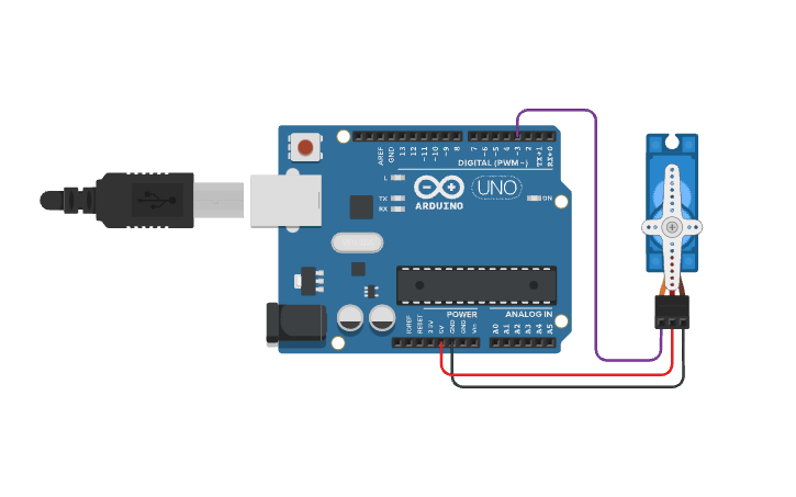 Circuit Design Arduino Servo Motor Tinkercad