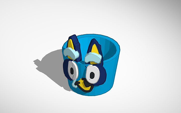 3D design Bluey flower pot - Tinkercad