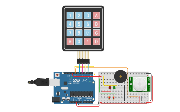 Circuit Design Alarm System Tinkercad